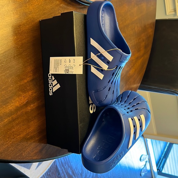 adidas | Shoes | Nwt Adidas Adilette Clog Blue Us Men5 Women 6 | Poshmark